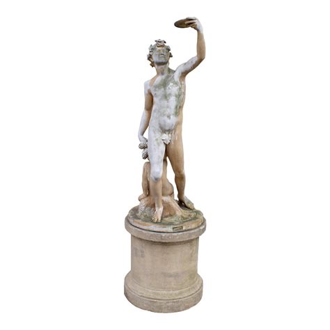 Greco Roman Style Terracotta Garden Statue With The Figures Of Dionysus