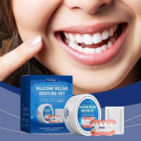 Modified Teeth Denture Set Full Mouth Simulation Cover Ugly Teeth Glue