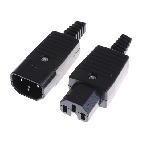 2pcs Set 250v 10a Power Connector Iec 320 C14 Plug To C13 Socket C14