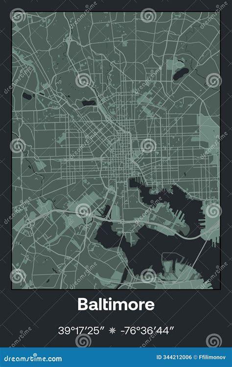 Baltimore Map Detailed Map Of Baltimore City Poster With Streets