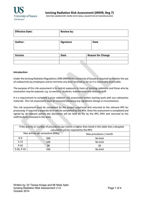 Radiation Safety Data Sheet At Bradley Briseno Blog