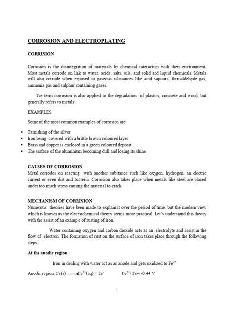 Corrosion Electroplating Pdf