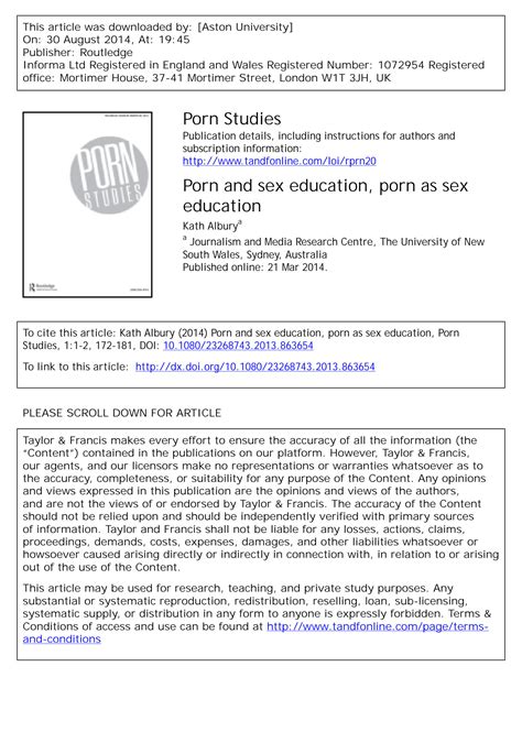 Solution Porn And Sex Education Porn As Sex Education Studypool