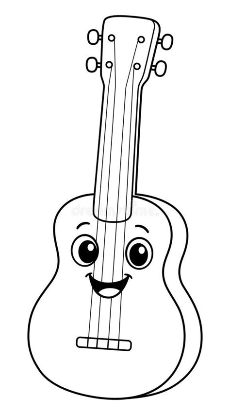 Cheerful Ukulele Illustration A Delightful Line Art Illustration Of A