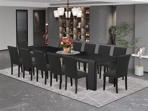 Luxe By East West Furniture 13 Pieces Extendable Dining Set Includes A