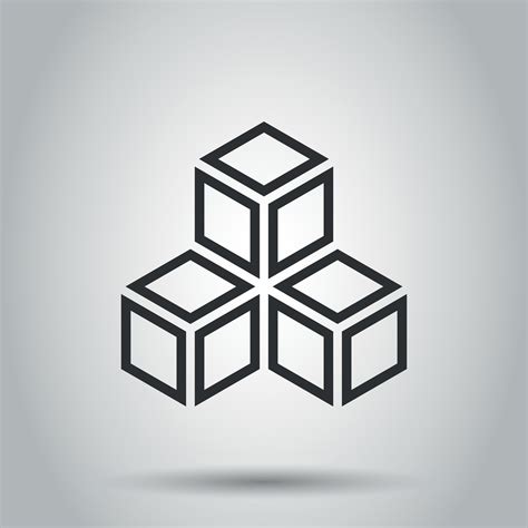 Blockchain Technology Vector Icon In Flat Style Cryptography Cube