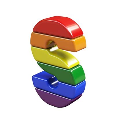 Premium Vector Symbol 3d Made Of Lgbt Flag Colors Letter S