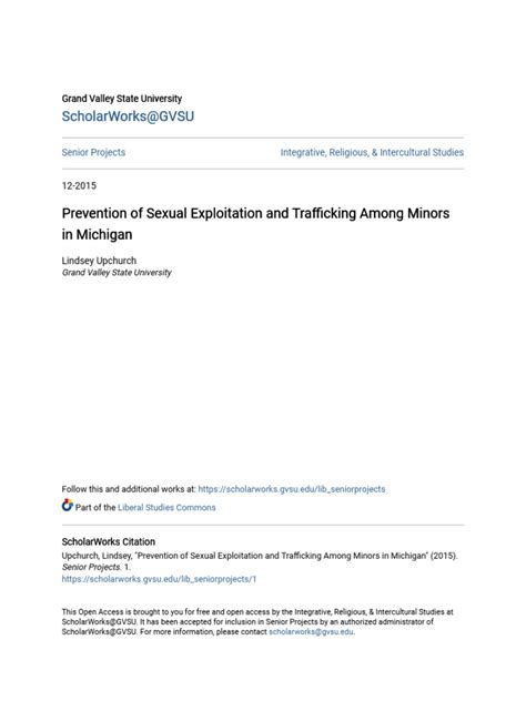 prevention of sexual exploitation and trafficking among minors in