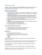 Author Study Video Questionsdocx Ray Bradbury Author Study