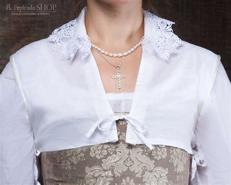 Cotton Renaissance Chemise Elizabethan Partlet Blouse For Medieval