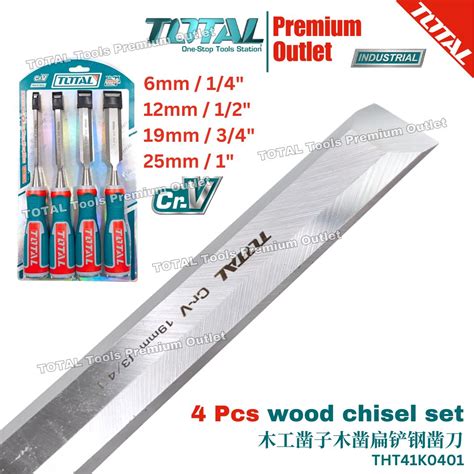 Total Tools New Design 4 Pcs Wood Chisel Set 6mm12mm19mm25mm