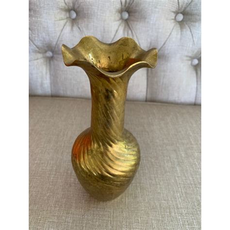Vintage Mid Century Solid Brass Vase Chairish