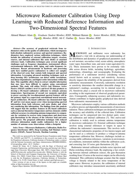 Pdf Microwave Radiometer Calibration Using Deep Learning With Reduced Reference Information