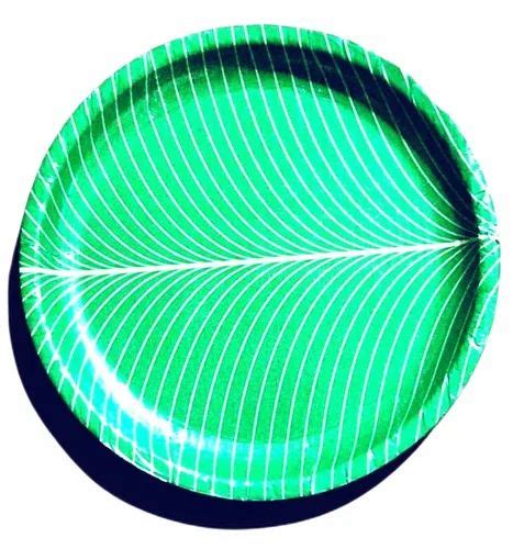 Green Round Disposable Banana Leaf Paper Plate Packaging Type Roll