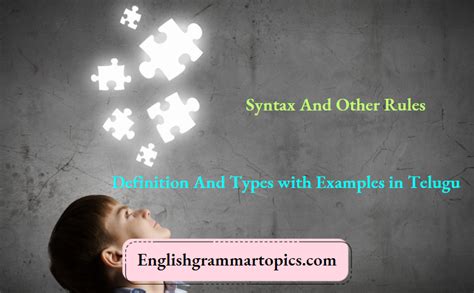 Syntax And Other Rules Definition And Types With Examples In Telugu English Grammar Topics