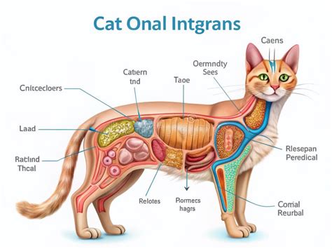 Comprehensive Cat Organ Anatomy Stock Illustrations 2 Comprehensive