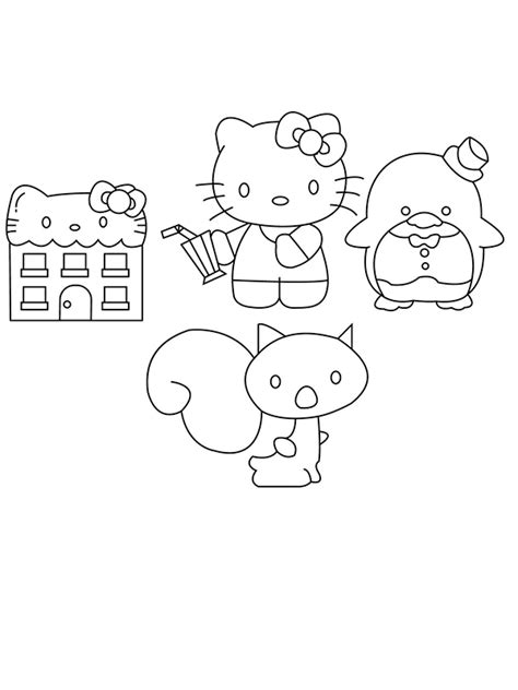 Hello Kitty And Friends Coloring Page