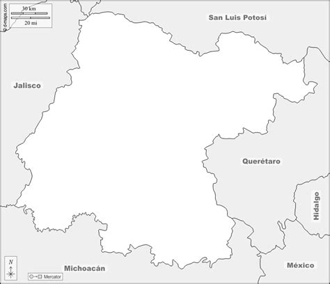 Guanajuato D Mapa Gratuito Mapa Mudo Gratuito Mapa En
