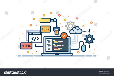 Coding Vector Illustration Stock Vector Royalty Free Shutterstock
