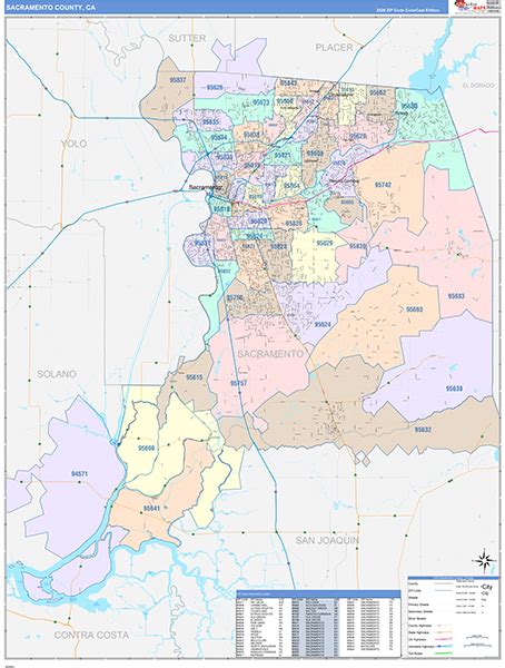 Sacramento County Ca Wall Map Color Cast Style By Marketmaps Mapsales