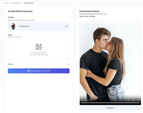 French Kiss AI Video Generator Try It Now On Flux AI