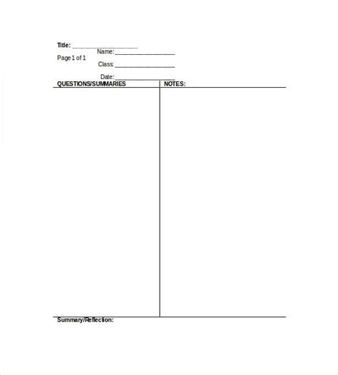 Onenote Cornell Notes Template