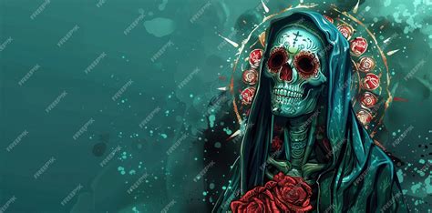 Premium Photo Santa Muerte Shrine High Detailed Image Of Santa Muerte
