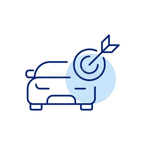 Car And Arrow Hitting Target Finding Right Vehicle Hitting Optimal Performance Stock