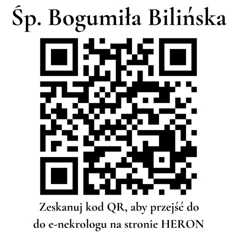 Nekrolog Bogumiła Bilińska Zakład Pogrzebowy Heron
