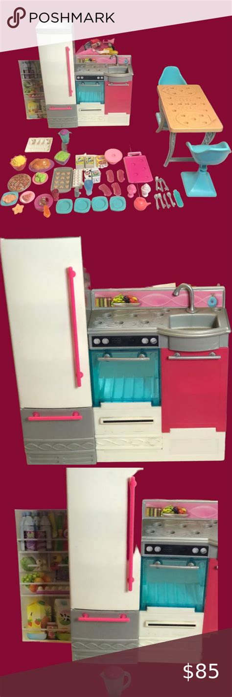 Barbie Dream House Kitchen Fridge Stove Table Dream House Kitchens