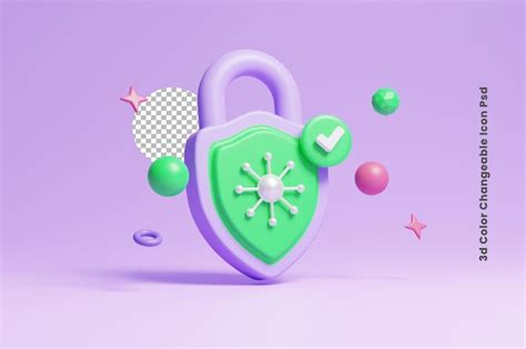 Premium Psd 3d Shield Security Concept Icon Or 3d Online Security Icon Or 3d Account Security Icon