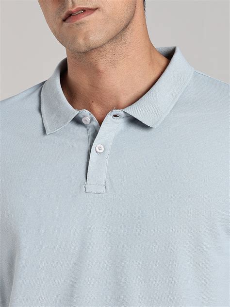 Solid Mens Soft Premium 100 Cotton Polo T Shirt Bubble Blue