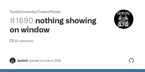 Nothing Showing On Window Issue TomSchimansky CustomTkinter GitHub