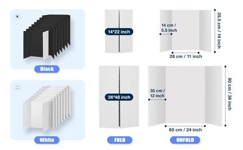 Ctosree 18 Pcs 14 22 Inch Tri Fold Poster Board Bulk