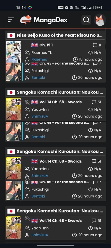 Overlapping Ui Bug In The Bookmarked Manga Updates Section Rmangadex