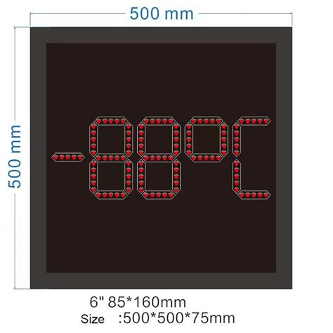 Leadleds 6 In Led Temperature Display For Indoor 55℃ ~ 125℃ Auto Det
