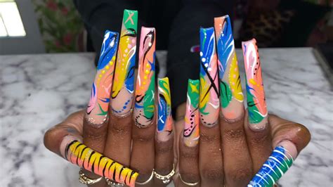 Xx Long Acrylic Nails Fill 90s 00s Nails Acrylic Nails Tutorial