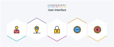 User Interface 25 Filledline Icon Pack Including User Interface
