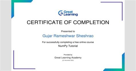 rameshwar gujar on linkedin numpy tutorial course completion
