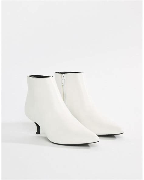 New Look Kitten Heel Boot In White Lyst Canada