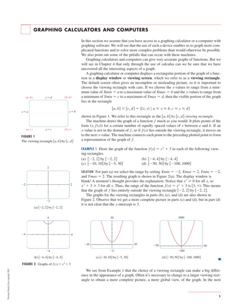 Graphing Calculators And Computers Viewing Rectangles And Functions