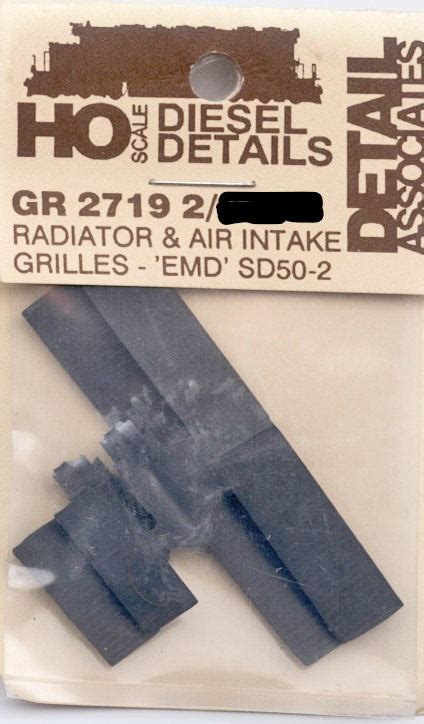 Detail Associates 2719 Ho Emd Sd50 2 Radiator And Air Intake Grill Pack Trainz