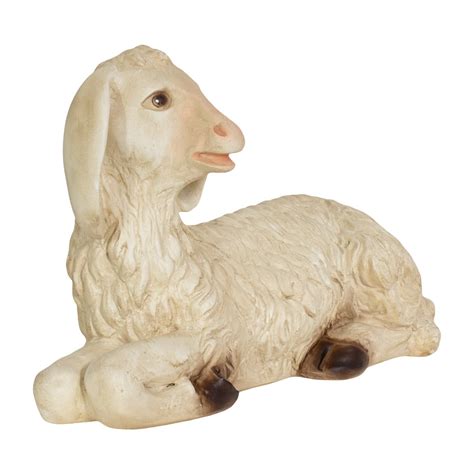 Agnello Seduto Per Il Presepe Napoletano In Resina Vuota
