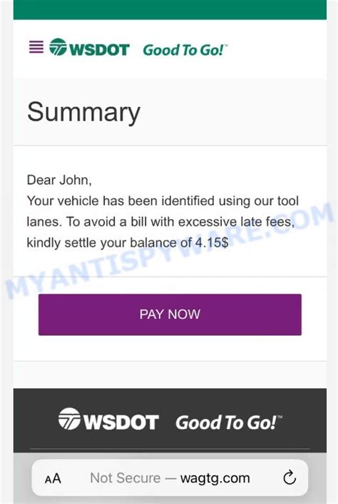 Wsdot Goodtogo Text Scam Alert What You Need To Know Myantispyware