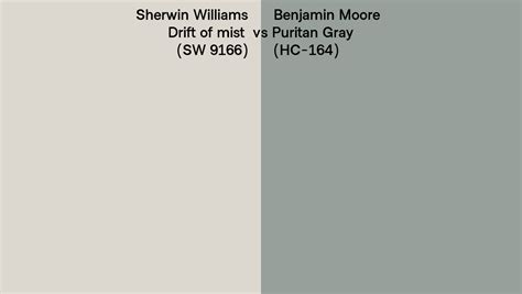 Sherwin Williams Drift Of Mist Sw 9166 Vs Benjamin Moore Puritan Gray