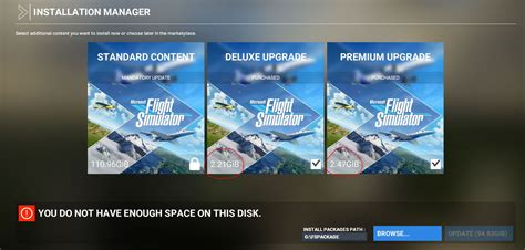 Trying To Update Not Enough Disk Space General Discussion Microsoft Flight Simulator Forums