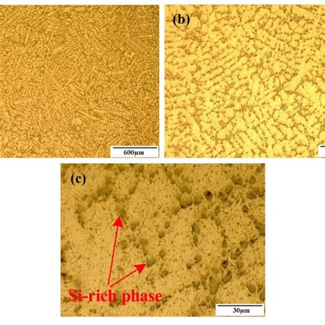 Optical Micrographs Of Sample No 1 A 50x B 200x And C 1000x Download Scientific Diagram