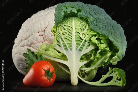 Healthy Food Vegetables Good For The Brain Ai Generation Stock