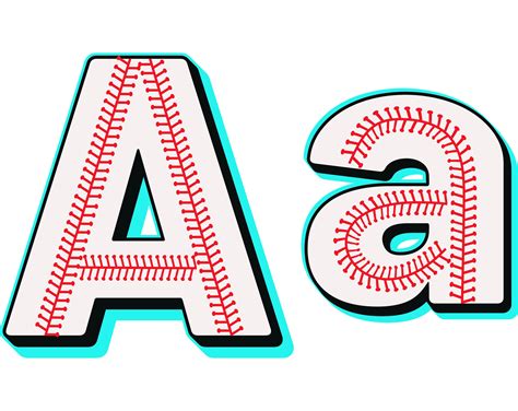 Baseball Alphabet Letters Png Bundle Baseball Sports Doodle Etsy