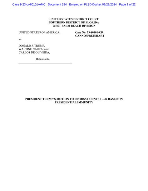 Trump Motion To Dismiss Documentcloud